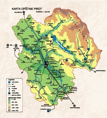 Mape pirotskog kraja - Pirot i pirotski kraj